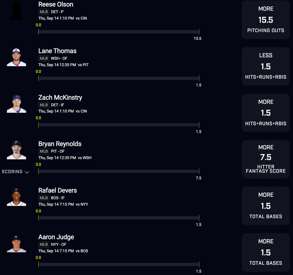 PrizePicks - MLB - 6 Pick FLEX Play - 9-14-23 - 12:35pm | Sports Chat Place