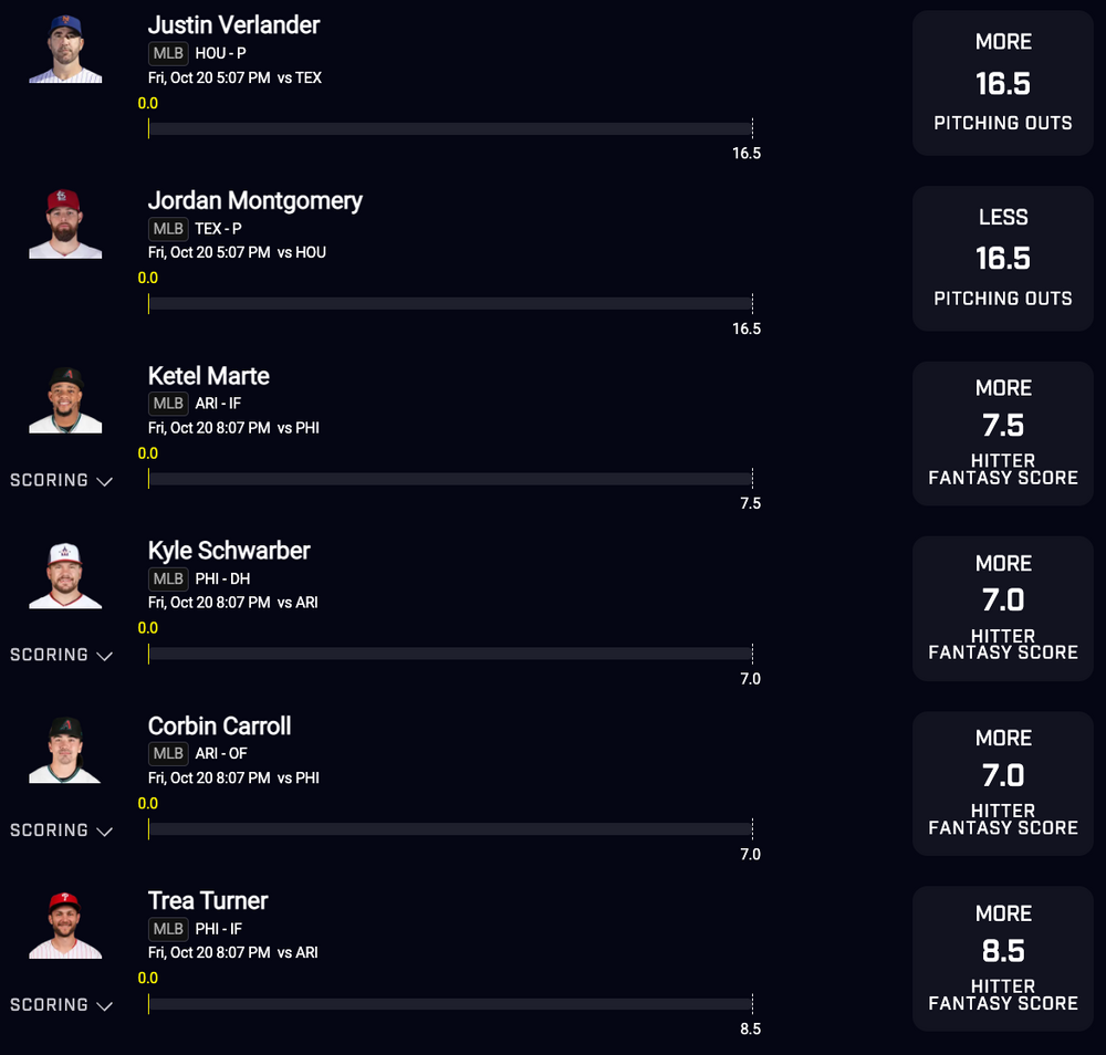 PrizePicks - MLB - 6 Pick FLEX Play - 10-20-23 - 5:07pm | Sports Chat Place