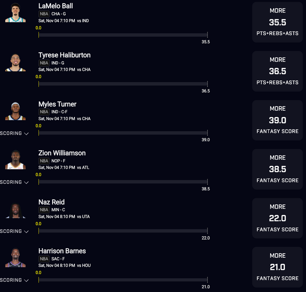 PrizePicks - NBA - 6 Pick FLEX Play - 11-4-23 - 7:10pm | Sports Chat Place