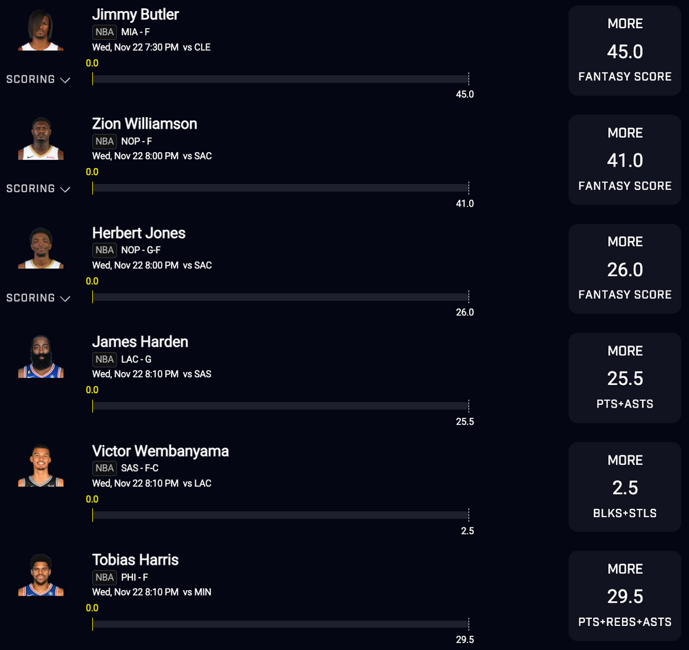 PrizePicks - NBA - 6 Pick FLEX Play - 11-22-23 - 7:30pm | Sports Chat Place